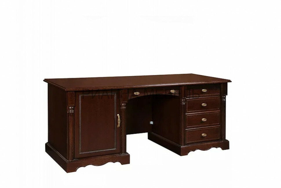 Стол письменный Паола рианна 031 из массива сосны 180х55х78 см каштан 3, 5 ящиков