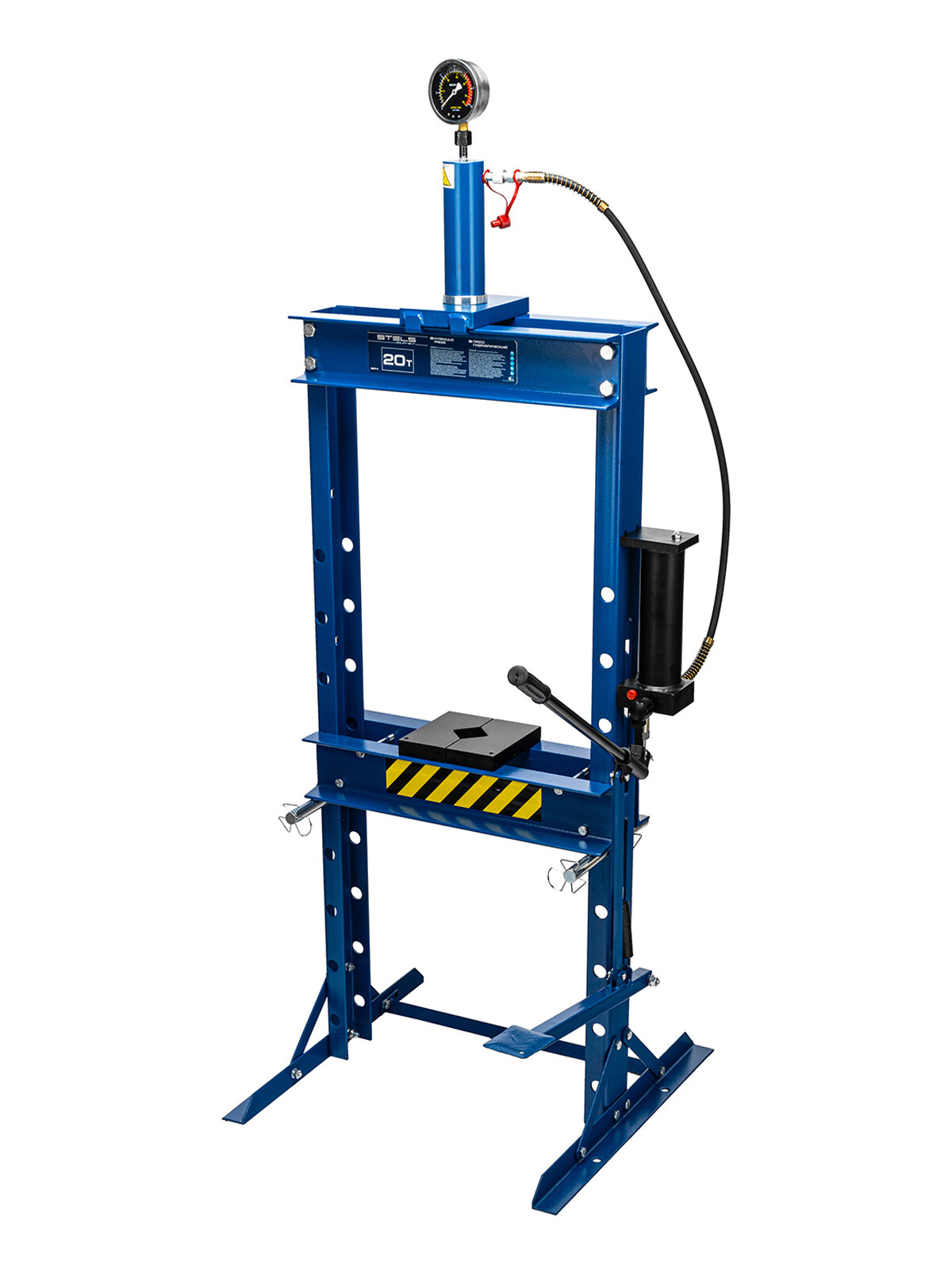 Пресс гидравлический с манометром и педалью Stels 20 т комплект из 2 частей 52314