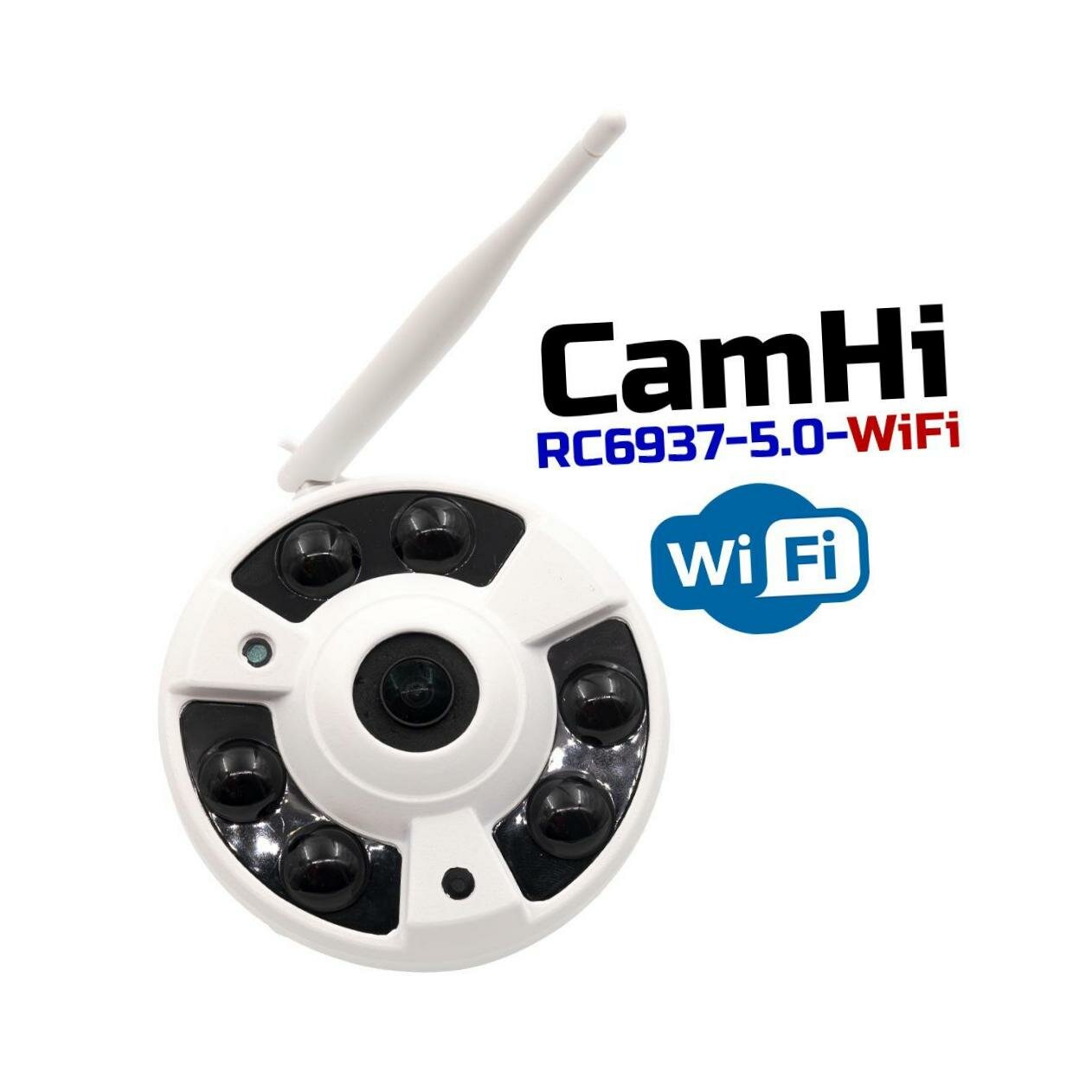 Панорамная широкоугольная антивандальная Wi-Fi IP-камера 5Mp FishEye (рыбий глаз 140гр) Cam Hi HC6937(5.0)WiFi (ИК) (A64546SH) с ИК подсветкой и зап