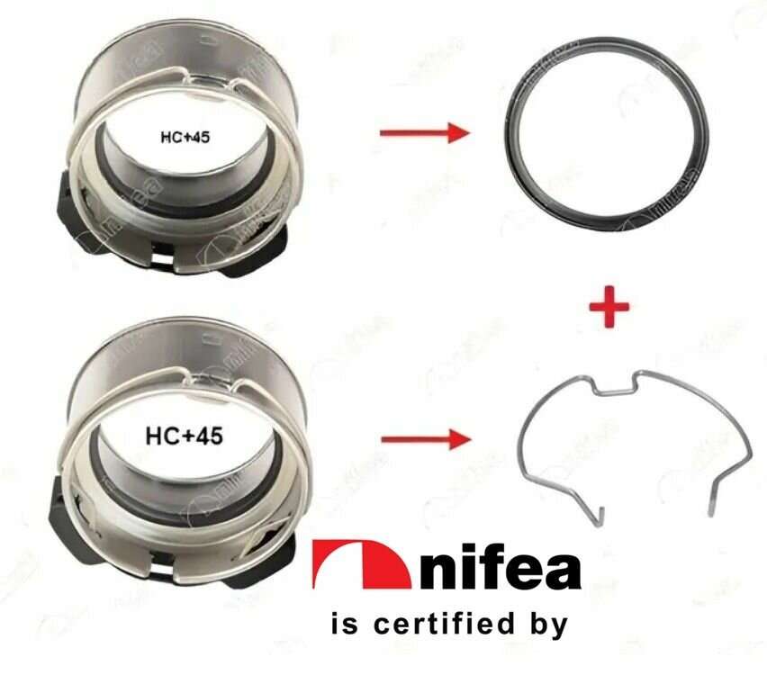 Nifea HC-45, Комплект (скоба + уплотнение патрубка интеркулера) для BMW, Renault, Mitsubishi, Mini, Opel, Nissan, Chevrolet, Mercedes, Volvo, Fiat, Dacia, Аналог 11618506782