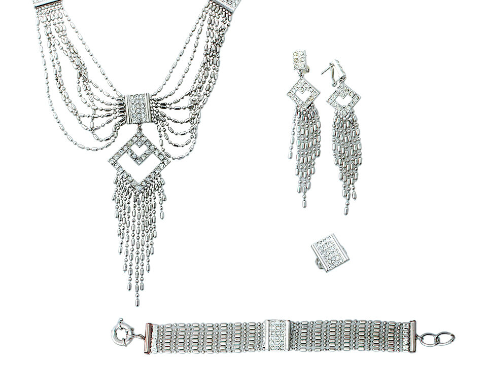 Комплект бижутерии, фианит