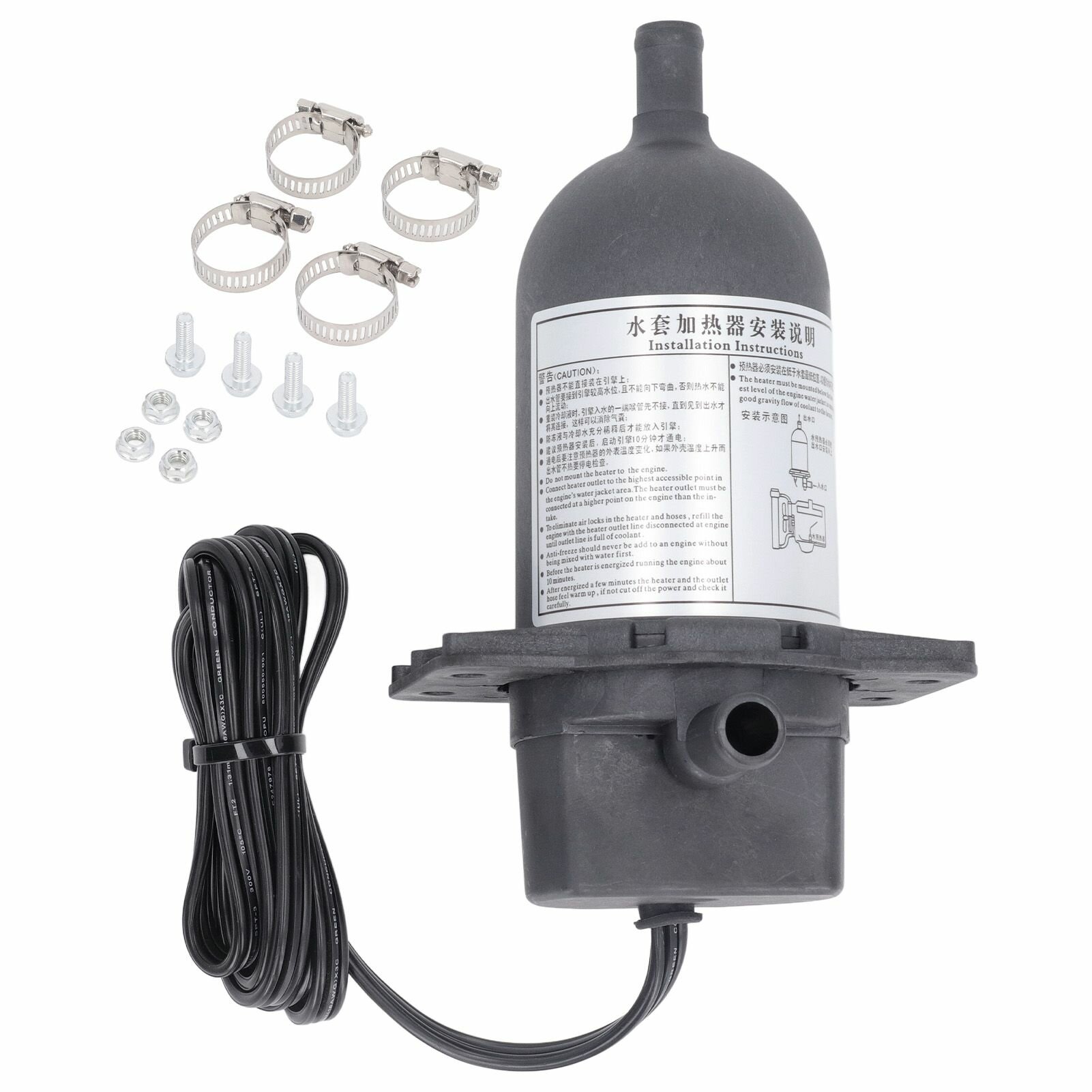 Предпусковой подогреватель охлаждающей жидкости 1500W с термостатом IP54 защита электрический водонагреватель для двигателя дизельного генератора 240V