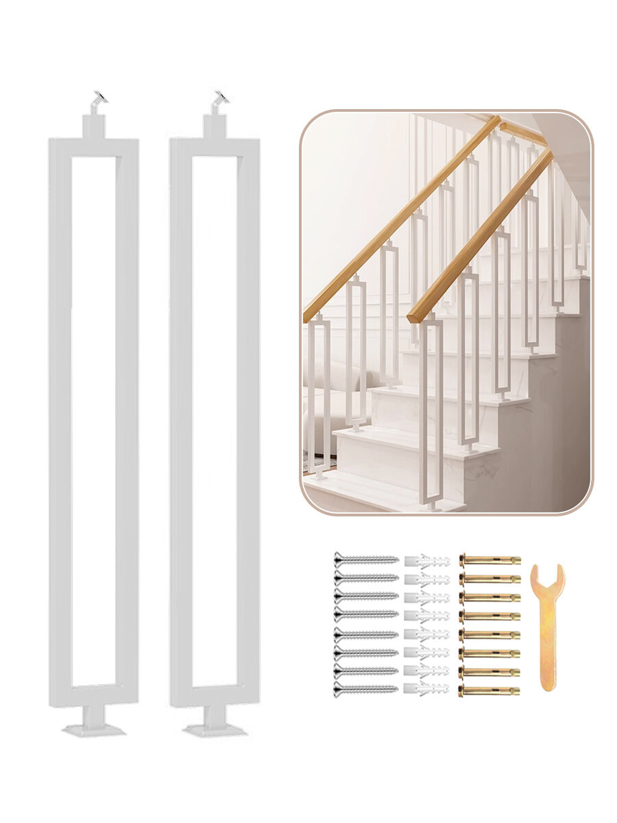 Современные белые кованые перила для лестниц и балконов (2/3 шт.), ограждения для террас, лофтов и крыльца