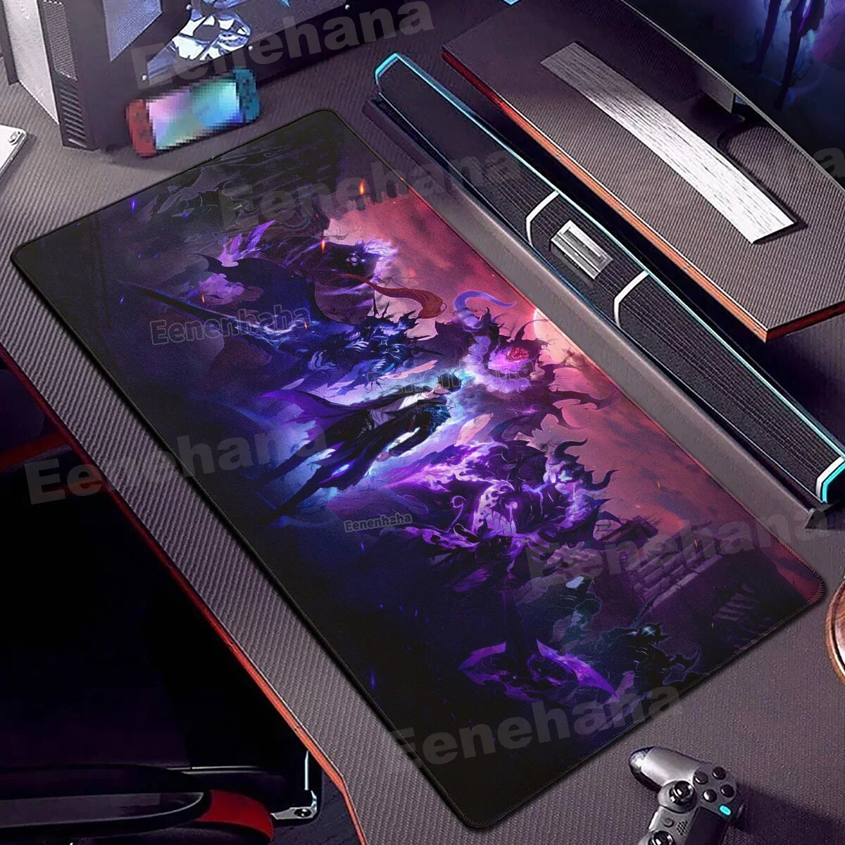 Коврик для мыши с выравнивающимся аниме Solo, игровой компьютер, геймерский замок, нескользящий для Dasktop, офисный ковер, XXL, защитная клавиатура, настольная подставка