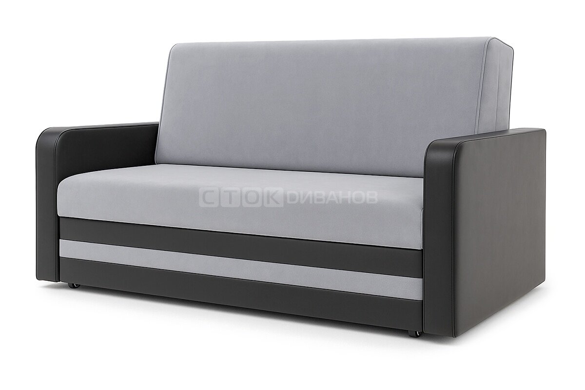 Диван Сток Диванов Мюнхен Slate серо-голубой 165 см, механизм аккордеон