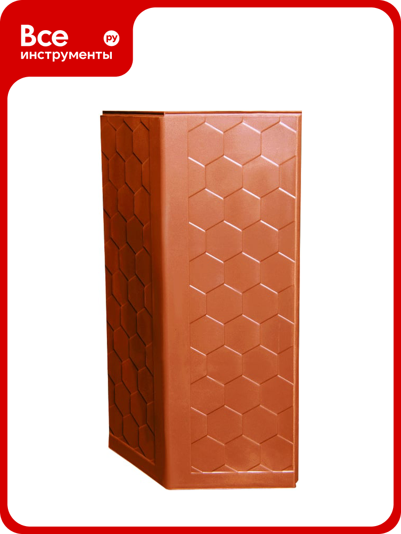Парапет ППК на пролет забора в 1 кирпич Neoкомпозит Гибкая черепица, 500x258x25 мм, терракотовый ПЗ-258 ГЧ Т