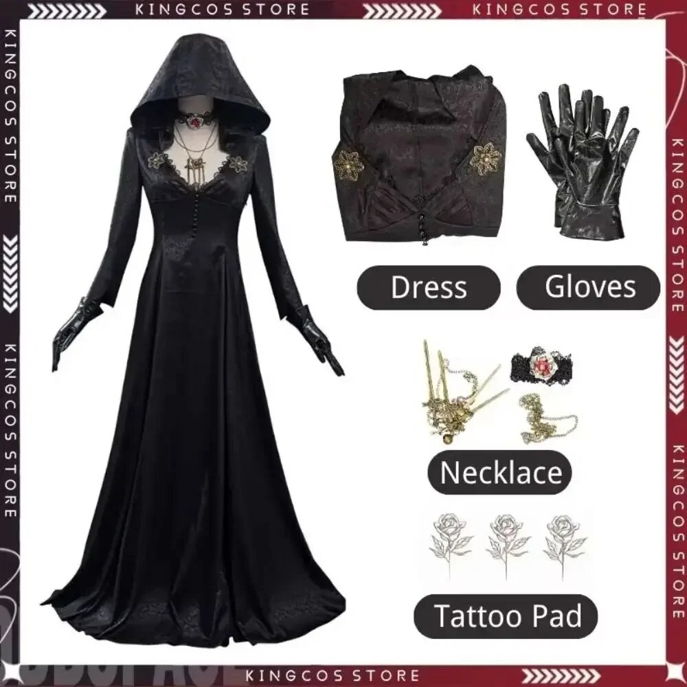 Resident Village Косплей костюм Леди Димиттреску XS