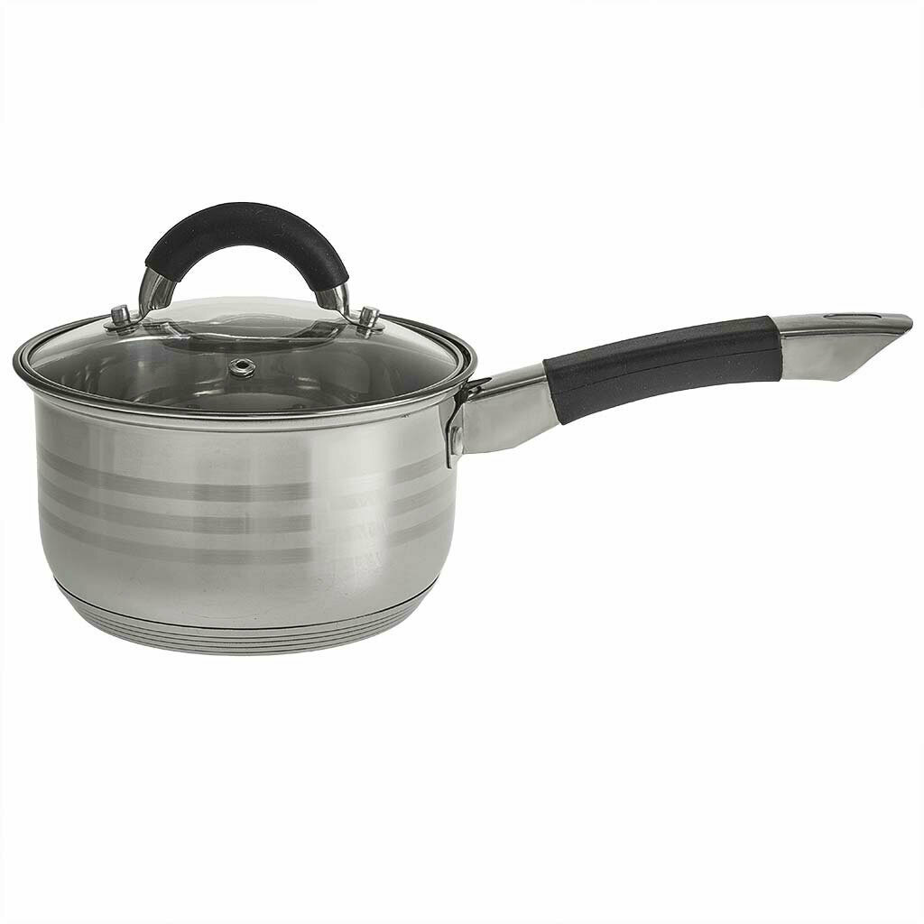 Ковш 2.1 л, из нержавеющей стали со стеклянной крышкой 16х9.5 см Webber BE-441/2