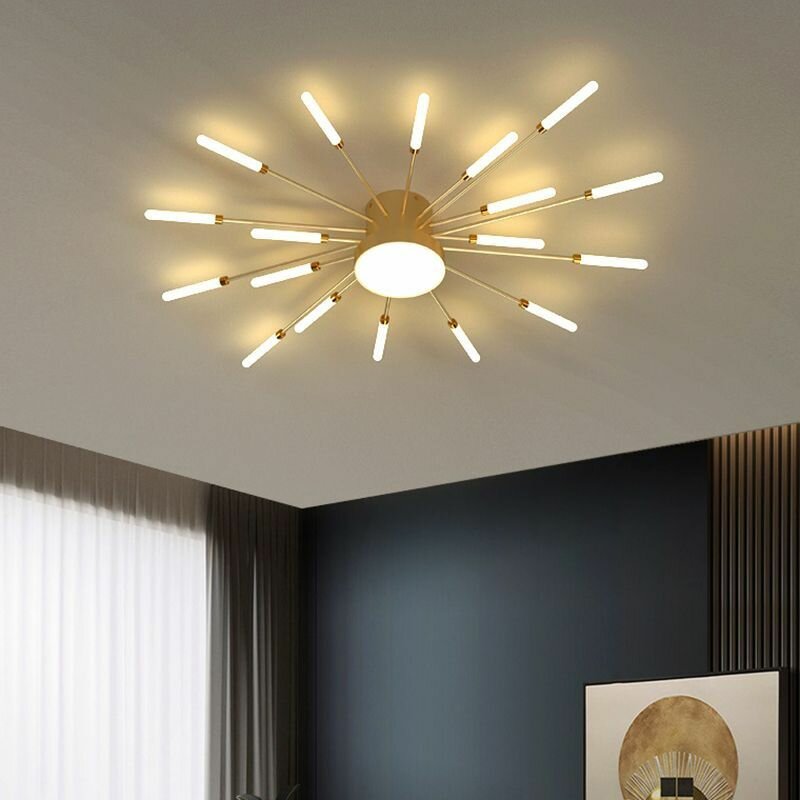 Современный потолочный светильник с золотым фейерверком, 19 ламп, 36 Вт, 8-15 квадратных метров. -hz