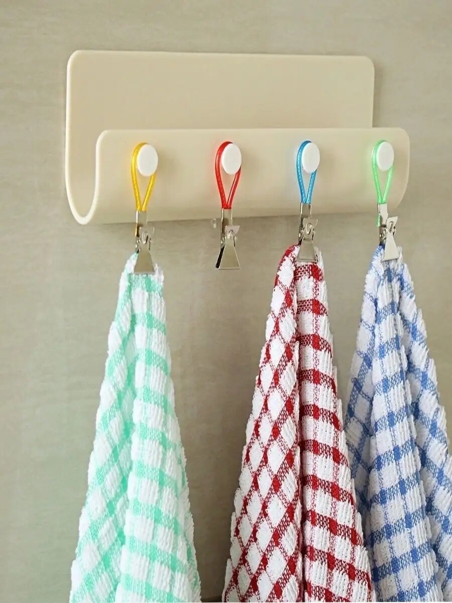 Набор прищепок, для полотенец и прихваток, нержавеющая сталь, 5 штук