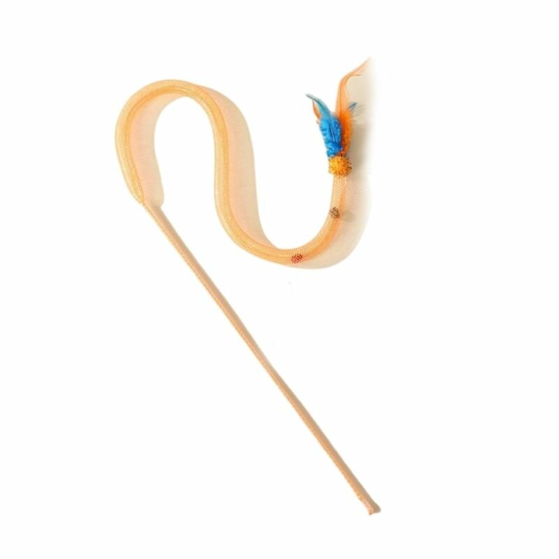 Эластичный веревочный шарик из кошачьей мяты funny Cat Stick-Эластичное перо Funny Stick оранжевого цвета