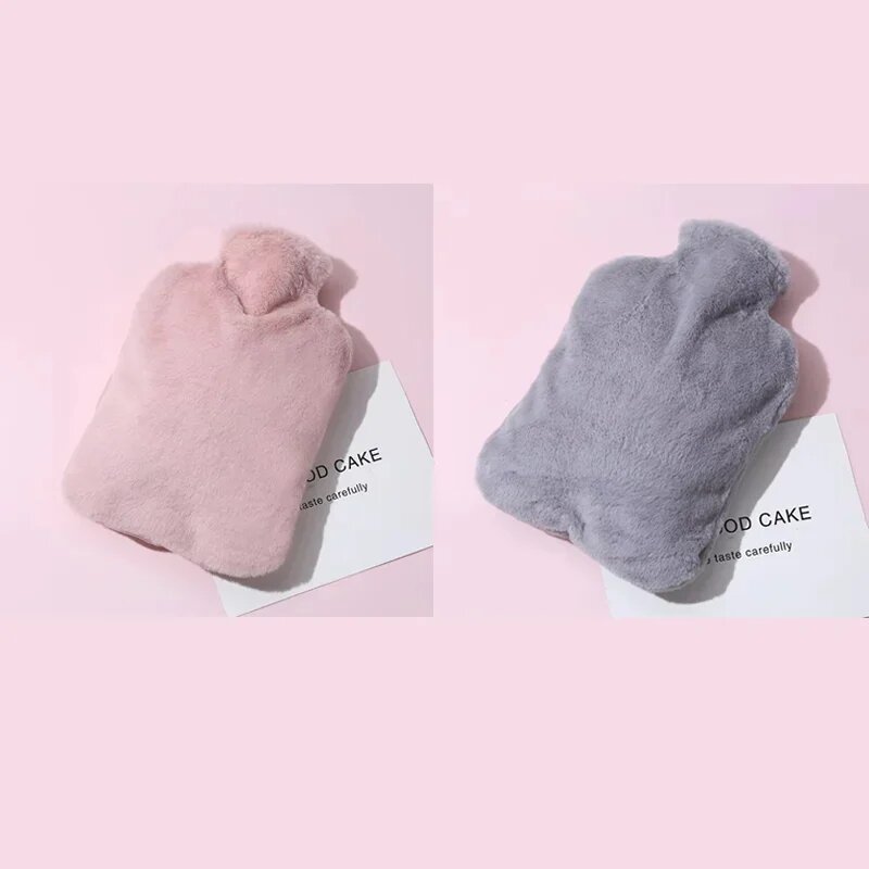 Плюшевая грелка для ног 1л/2л Pink and Grey 2L