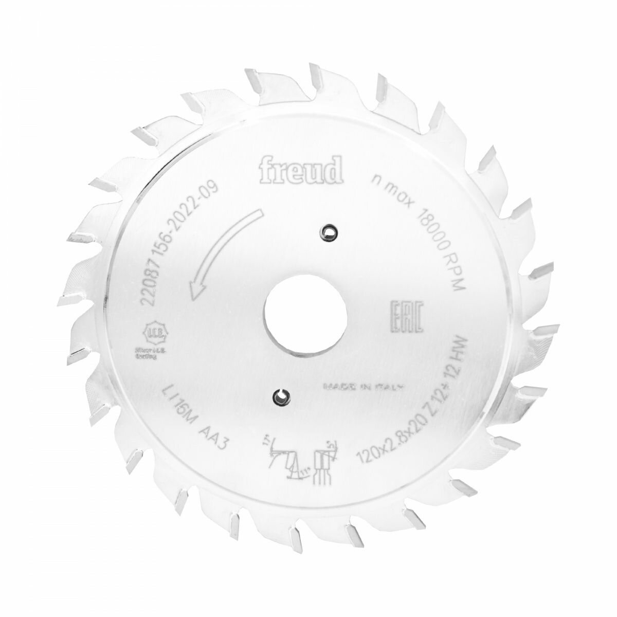 LI16MAA3 Пила подрезная регулируемая LI16MAA3 120*2,8-3,6*20 Z 12+12 FREUD