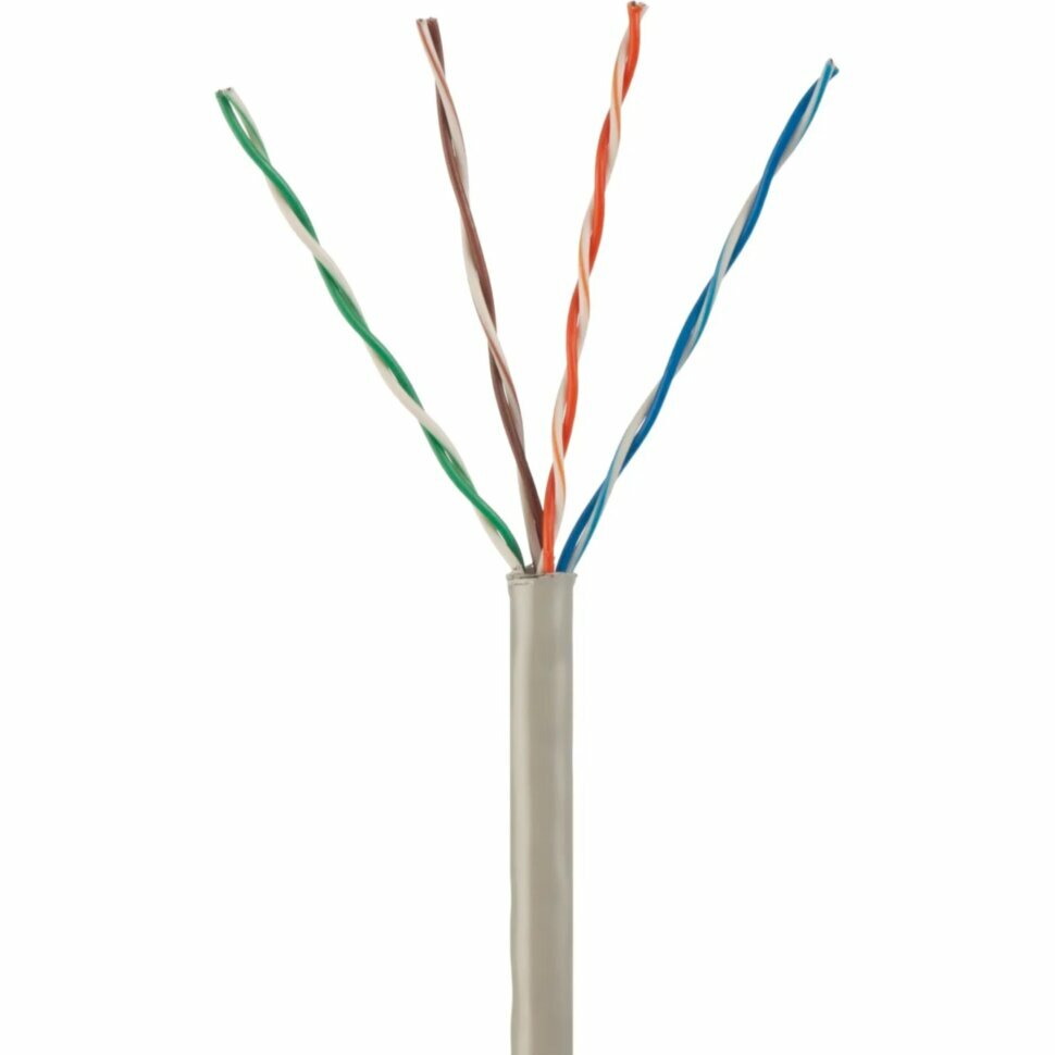 Кабель BigTech BT-CECR-012 CCA UTP 4 пары, кат.5e AWG25 PVC 100м сер, 2208484