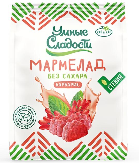 Мармелад желейный со стевией "Барбарис". Умные сладости. 0,15 кг.