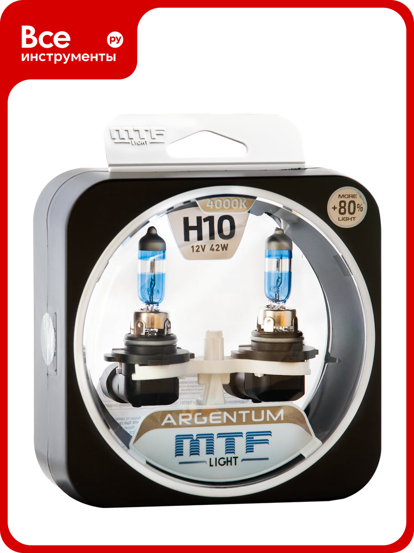 Галогеновая лампа MTF Light Argentum+80% H10, 12В, 42Вт 55046 H8A1210