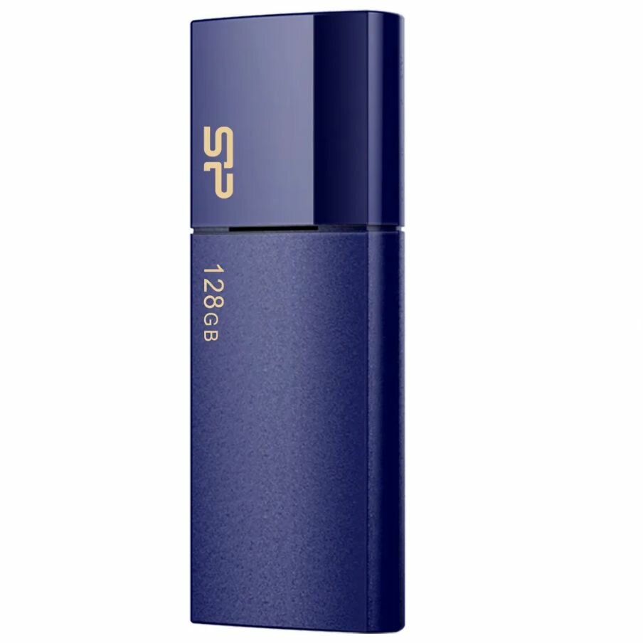 Память USB Flash 128 ГБ Silicon Power Blaze B05 (SP128GBUF3B05V1D) синий - выдвижной, пластик, USB 3.0, чтение - 80 Мб/с