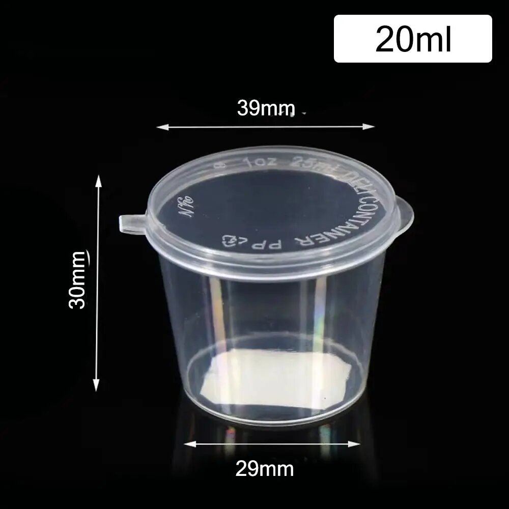 Одноразовые прозрачные пластиковые контейнеры для соуса 50 шт Белый, 20ml style 1