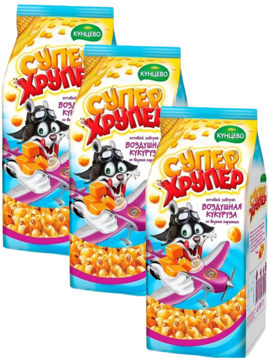 Завтрак "Воздушная кукуруза со вкусом карамели", 175гр*3шт