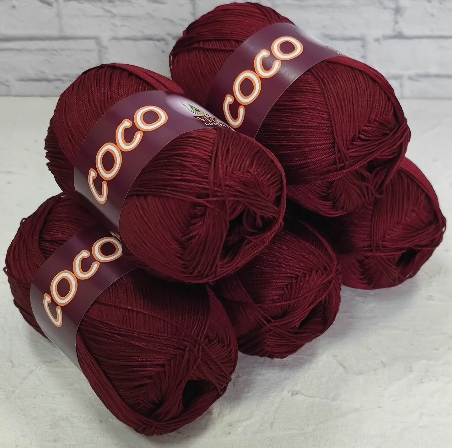 100% хлопок Vita cotton Коко/Coco 50гр*240м*5шт бордо 4332