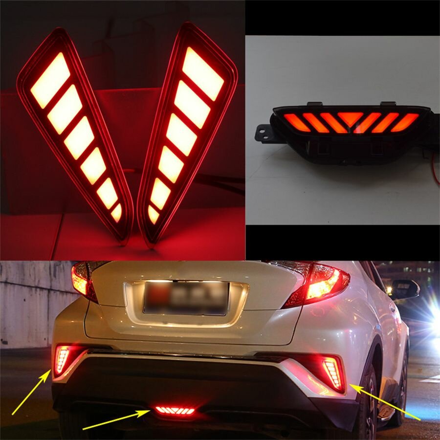 Светодиодные Задние Противотуманные Фары Заднего Бампера L & R & mid Для Toyota CHR C-HR