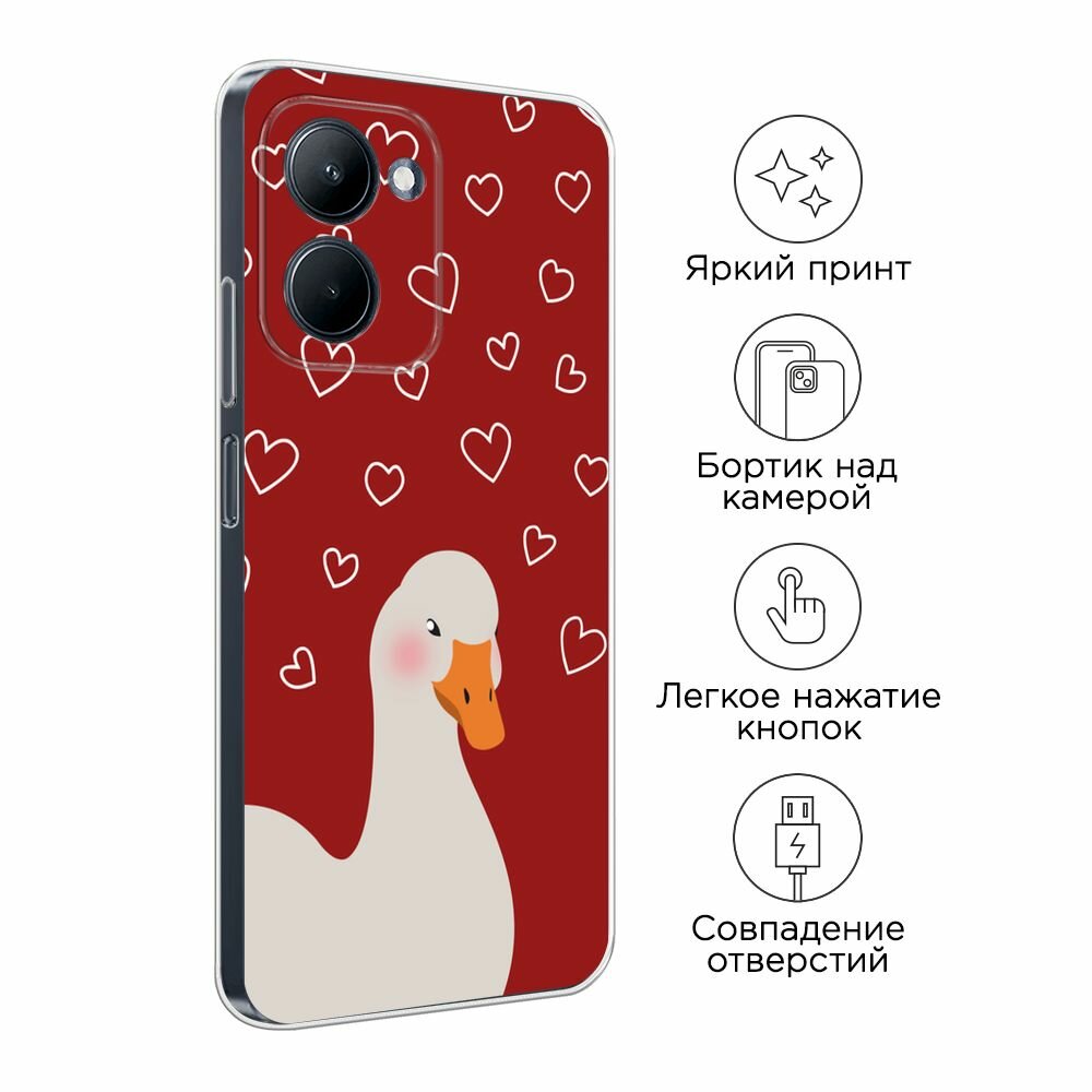 Чехол на Realme C33 / Реалми С33 с принтом "Влюблённый гусь 1 - 14 февраля" — фото 1
