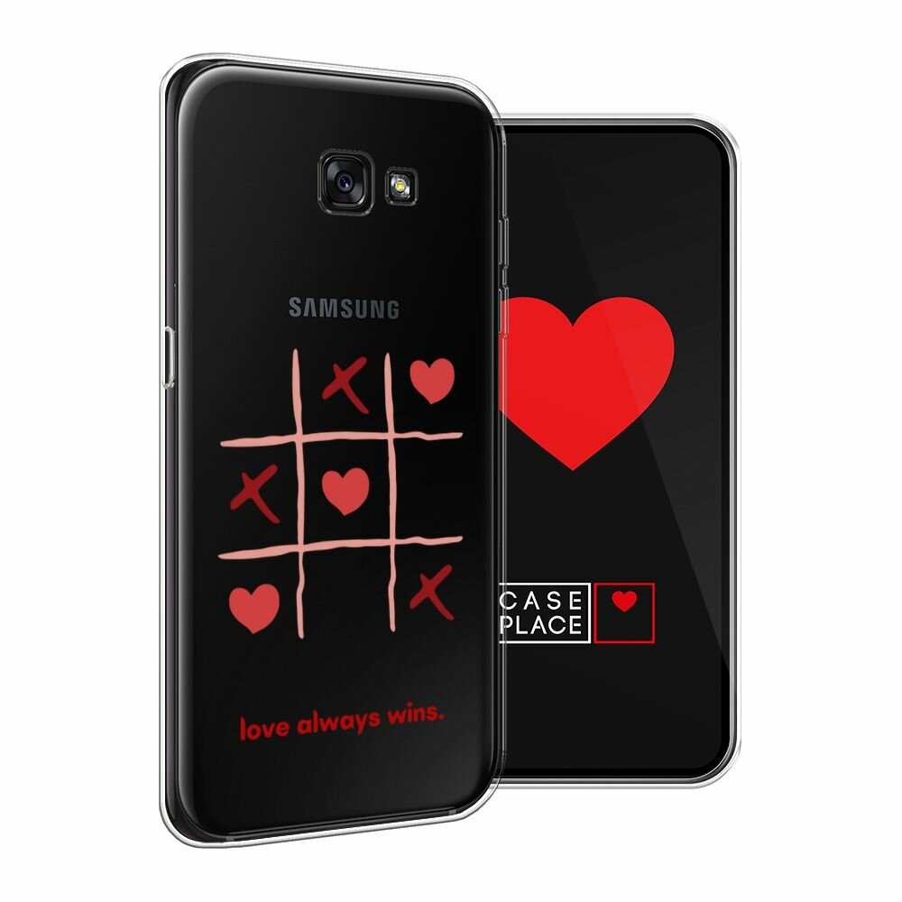 Чехол на Samsung Galaxy A7 2017 / Самсунг Галакси А7 2017 с принтом "love always wins - 14 февраля", прозрачный — фото 1