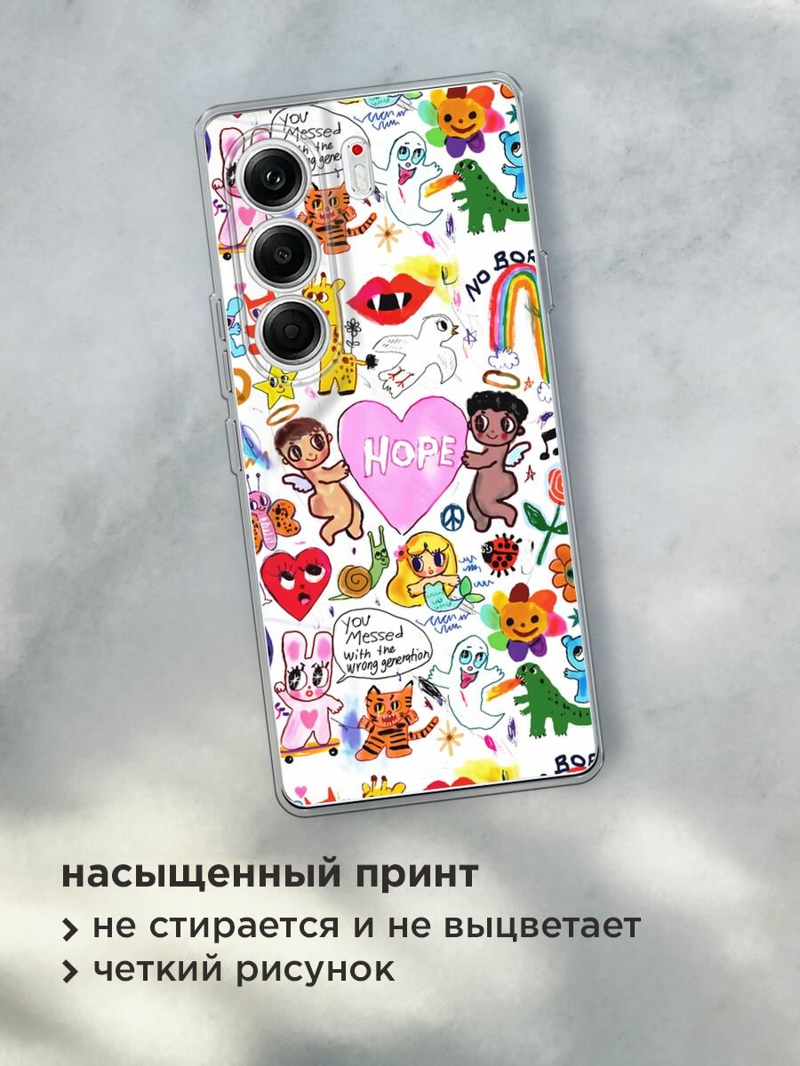 Чехол на Tecno Camon 40 Pro 5G / Текно Камон 40 Про 5G с принтом "Милые рисунки" — фото 1