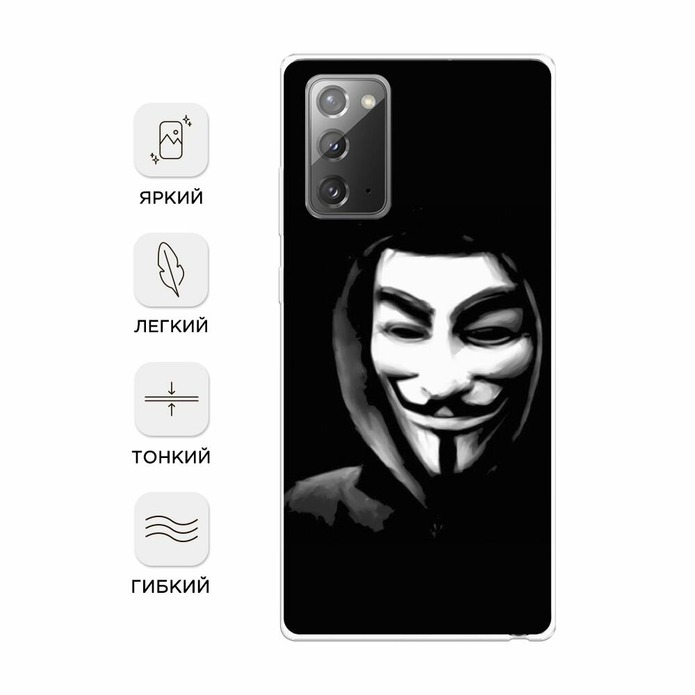 Чехол на Samsung Galaxy Note 20 / Самсунг Галакси Ноут 20 с принтом "Анонимус" — фото 1
