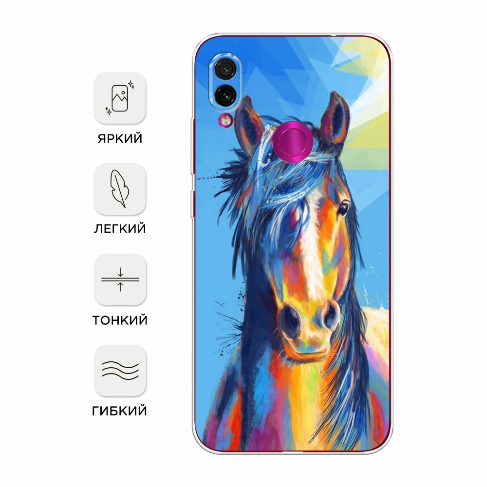 Чехол на Xiaomi Redmi Note 7 / Сяоми Редми Нот 7 с принтом "Лошадь арт 3" — фото 1