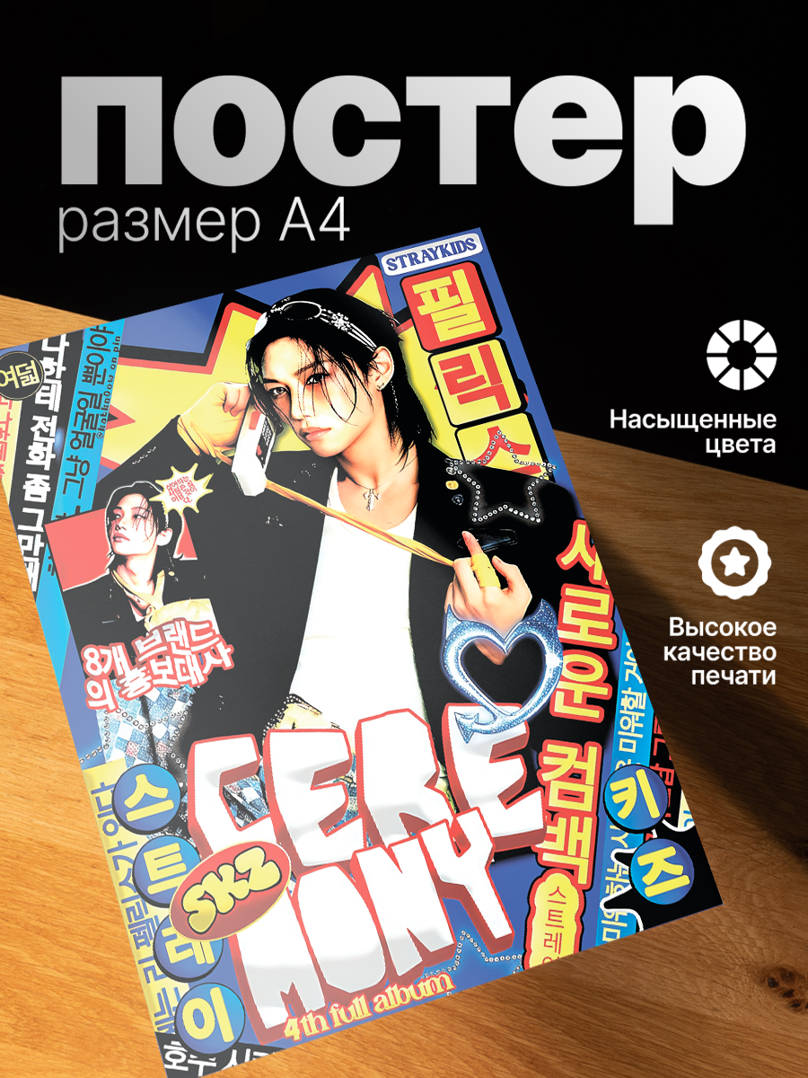 Постер ZEKEKS Stray Kids, на стену, без рамы, 29x21 см, цифровая печать