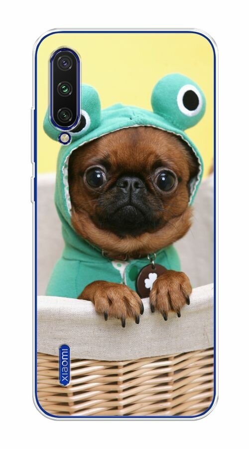 Чехол на Xiaomi Mi CC9E/Mi A3 / Сяоми Mi CC9E/Mi A3 с принтом "Собачка в шапке лягушки"