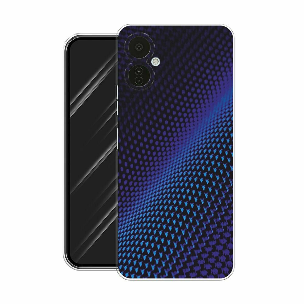 Чехол на Tecno Camon 19 Neo / Техно Камон 19 Нео с принтом "Синий карбон" — фото 1