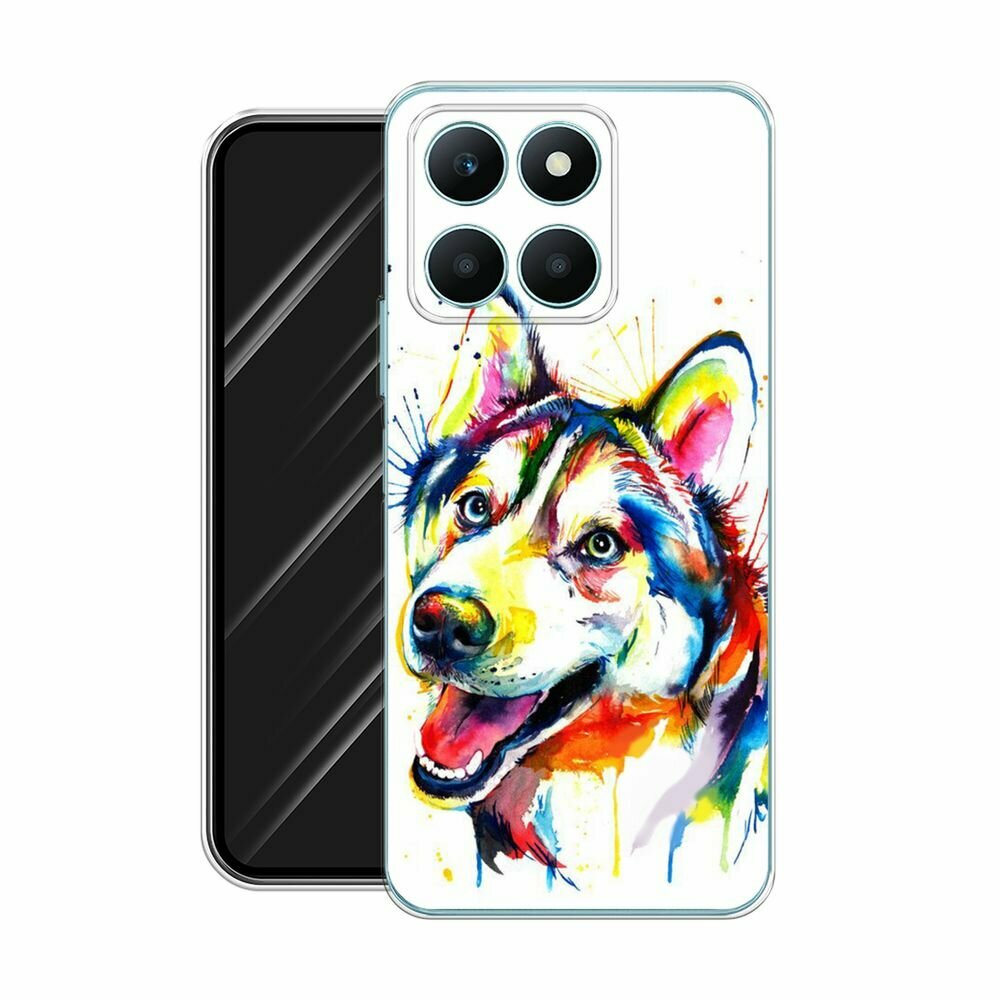 Силиконовый чехол на Honor X6A / Хонор X6A с принтом Хаски арт 4 — фото 1