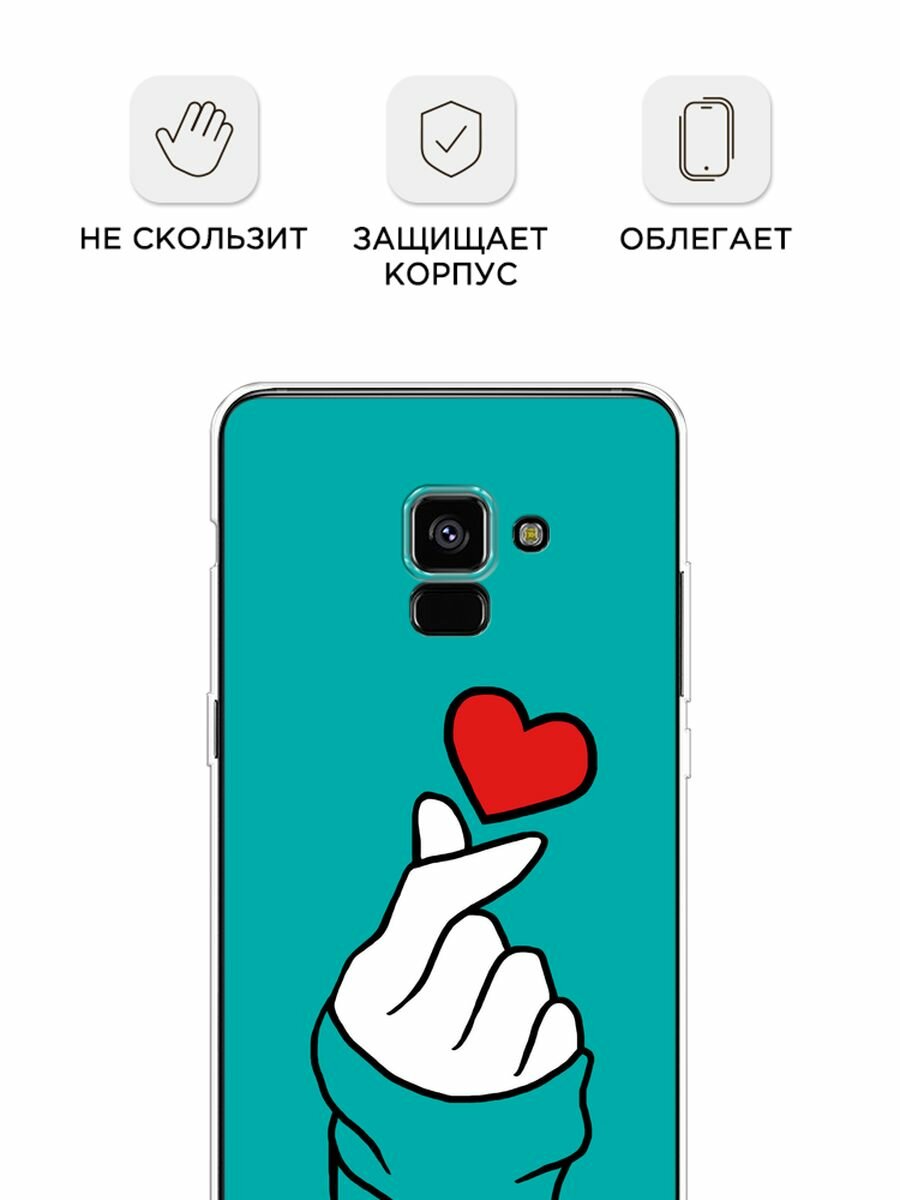 Чехол на Samsung Galaxy A8 + / Самсунг Галакси А8 Плюс 2018 с принтом "Маленькое сердечко" — фото 1
