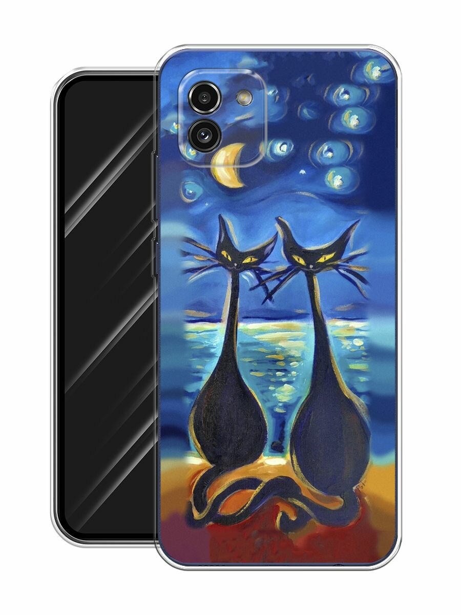 Чехол на Samsung Galaxy A03 / Самсунг Галакси А03 с принтом "Влюбленные котики 7" — фото 1