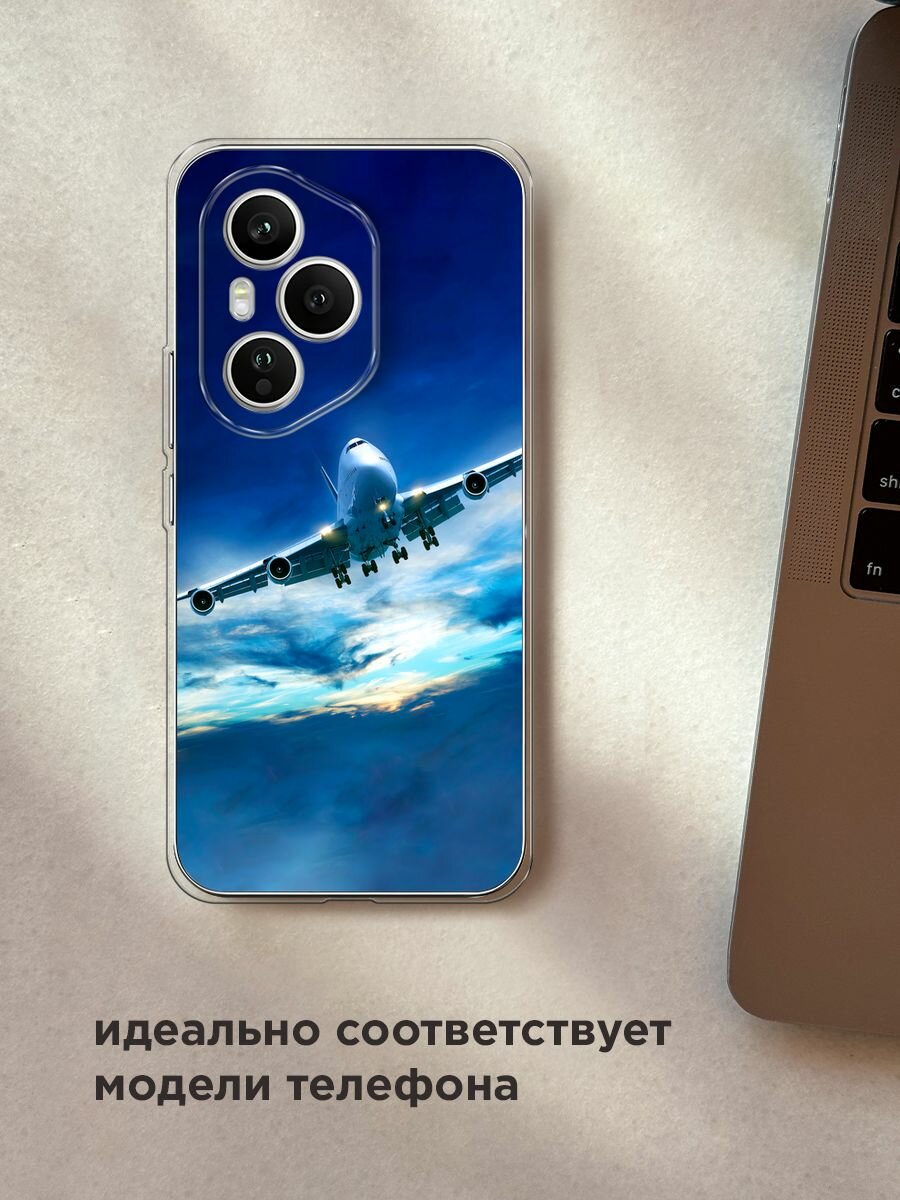 Чехол на Honor 400 Pro / Хонор 400 Про с принтом "Самолет в небе" — фото 1