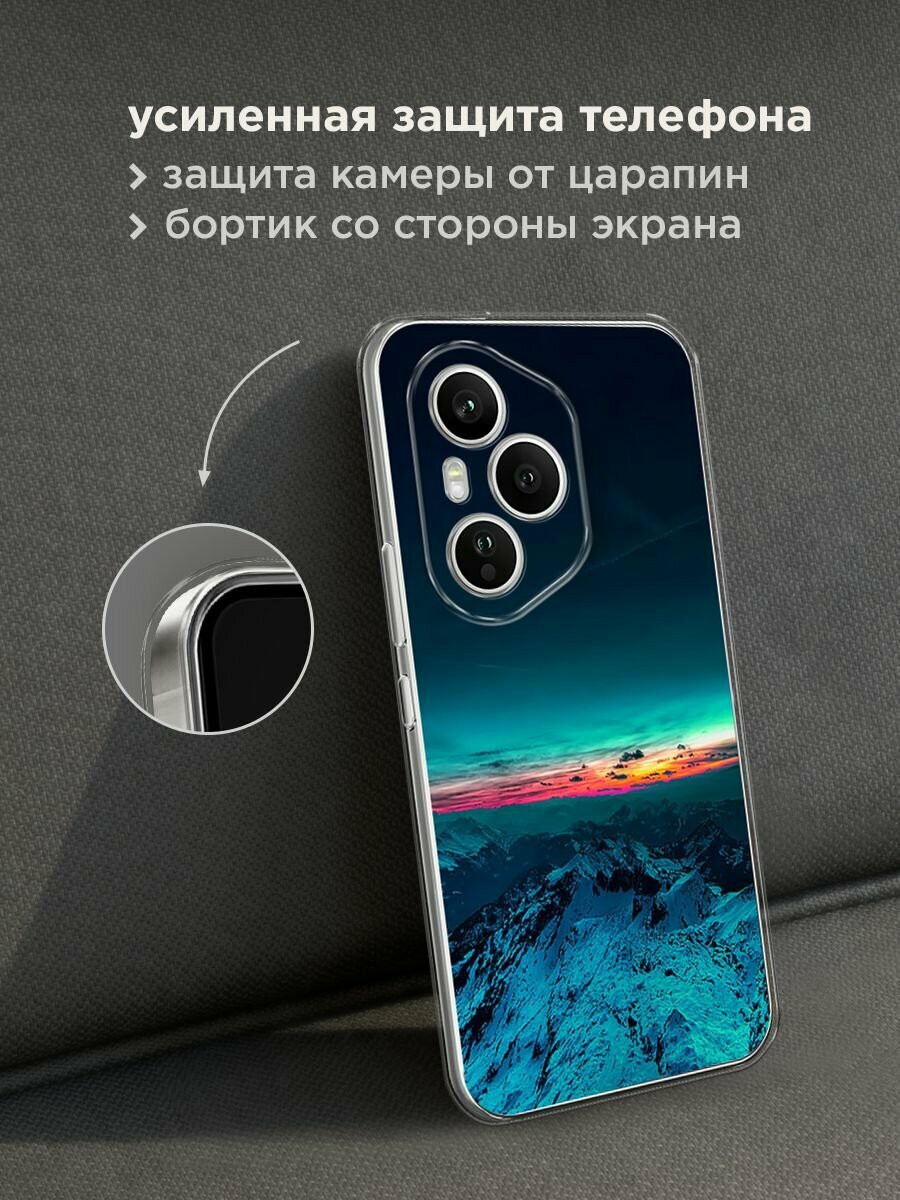 Чехол на Honor 400 Pro / Хонор 400 Про с принтом "Закат в горах" — фото 1