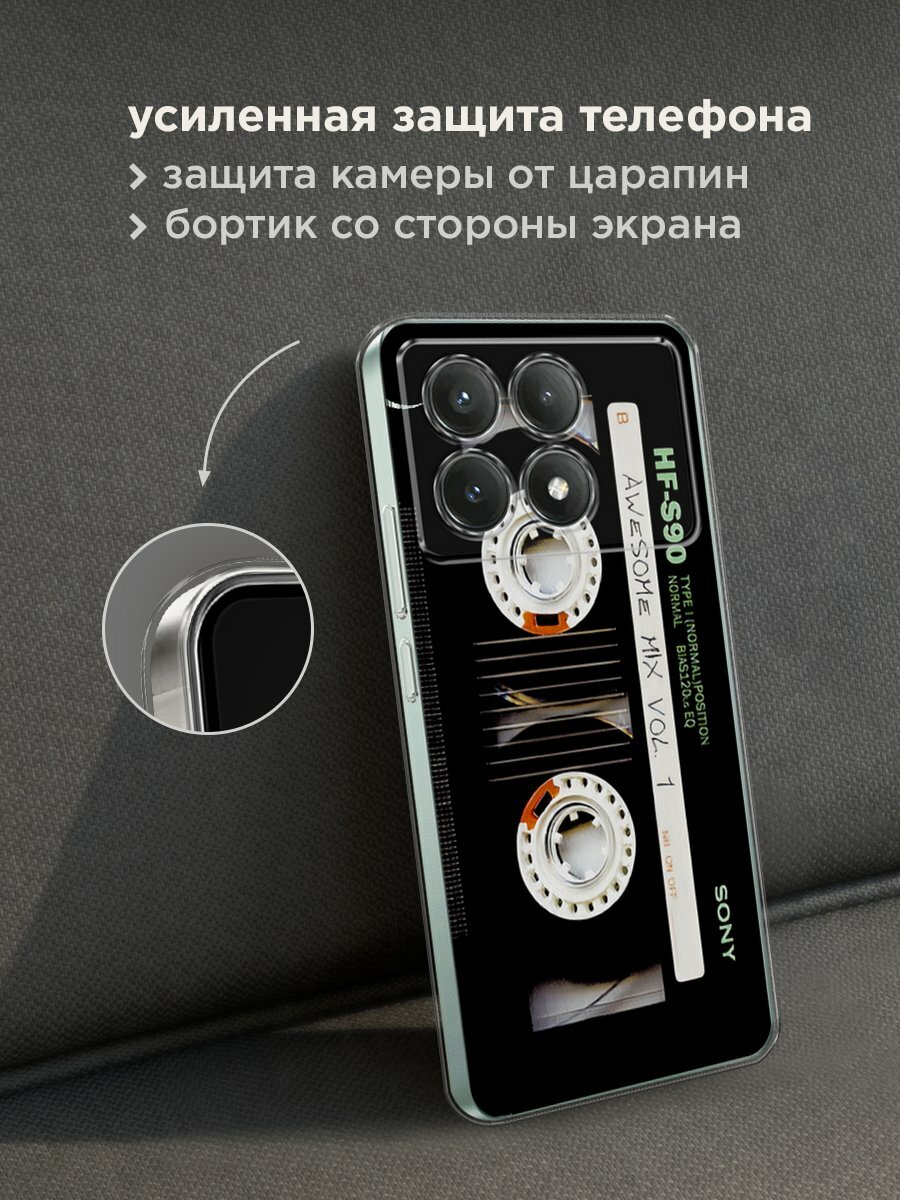Чехол на Xiaomi Poco X6 PRO 5G / Поко X6 Про 5G с принтом "Кассета лак" — фото 1