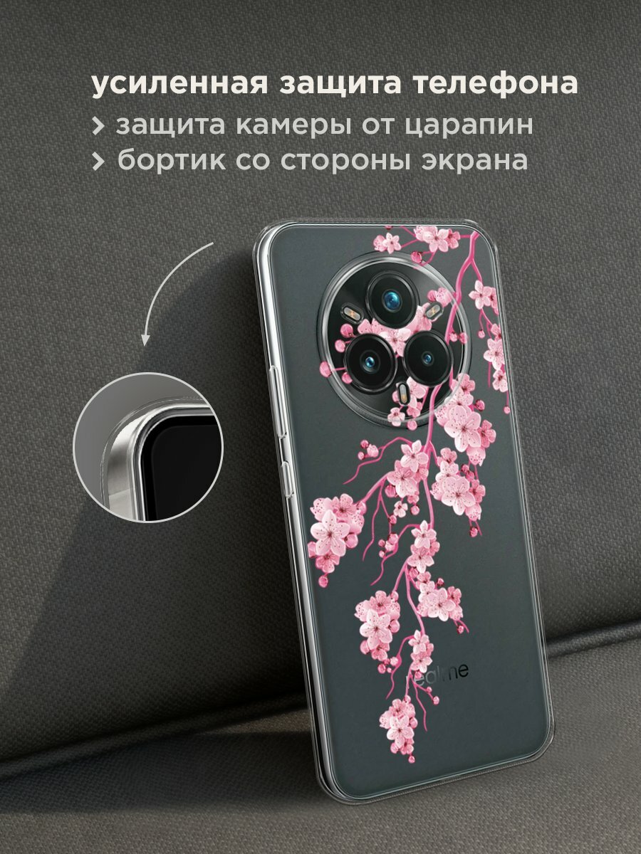Чехол на Realme 14 Pro / Реалми 14 Про с принтом "Ветка сакуры 2" — фото 1