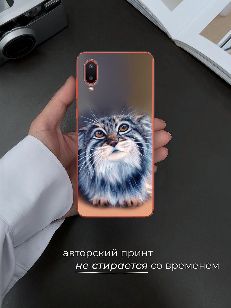 Чехол на Samsung Galaxy A02 / Самсунг Галакси А02 с принтом "Кот манул 2" — фото 1