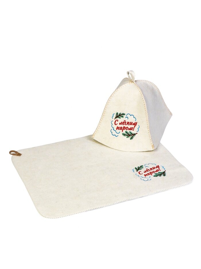 Набор для бани "С лёгким паром", белый 10939021