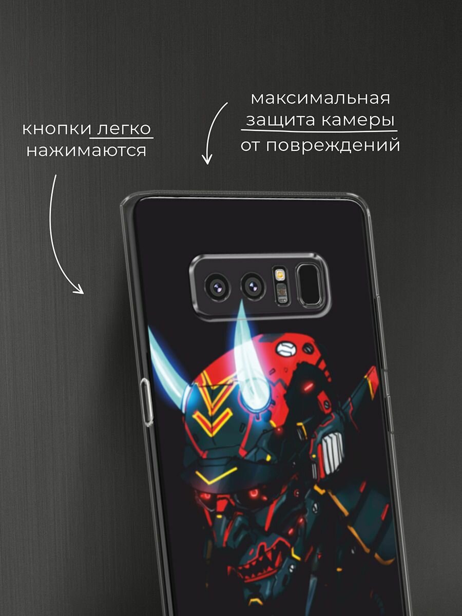 Чехол на Samsung Galaxy Note 8 / Самсунг Галакси Нот 8 с принтом "Неоновый самурай" — фото 1