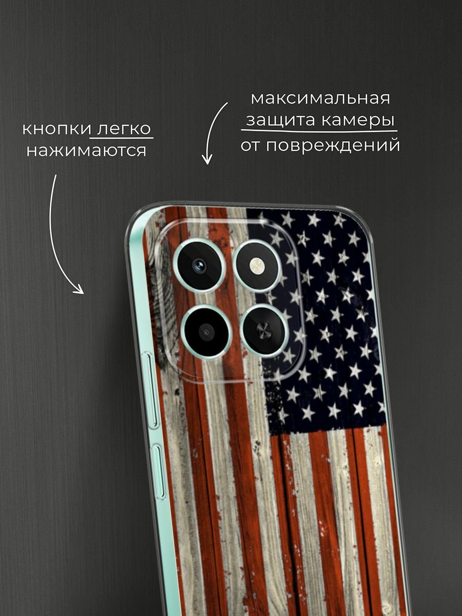 Силиконовый чехол на Honor X6c / Хонор X6c с принтом "США" — фото 1