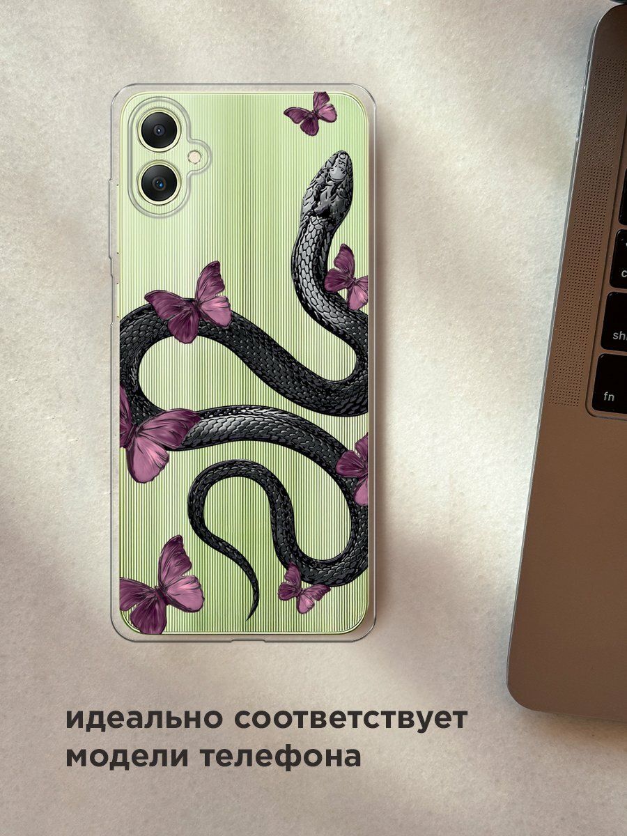 Чехол на Samsung Galaxy A06 / Самсунг Галакси А06 с принтом "Snake and butterflies 2" — фото 1