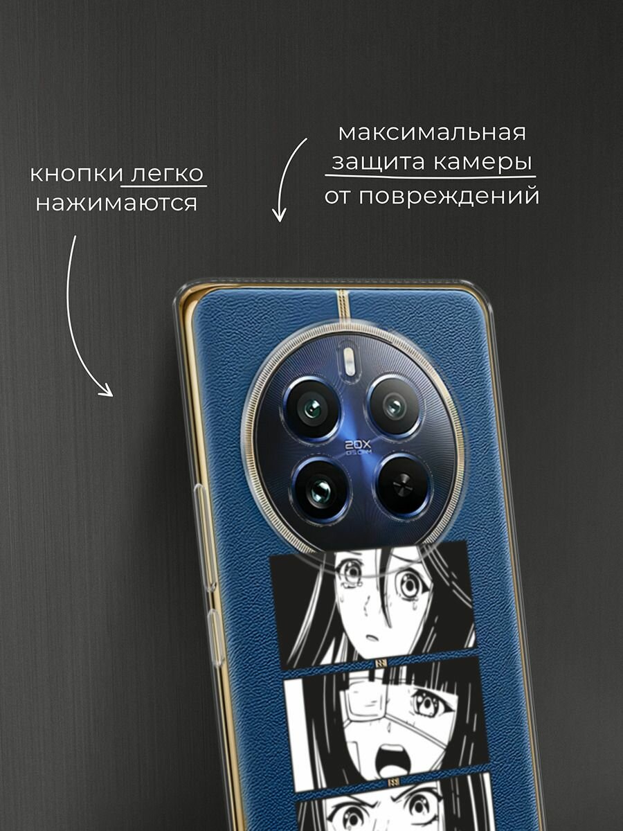 Чехол на Realme 12 Pro / Реалми 12 Про с принтом "Tokyo girls", прозрачный — фото 1
