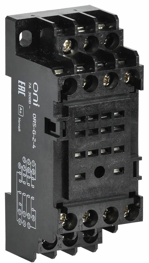 Розетка для реле ONI ORS-G-2-4, подключение втычное, для OGR-2 4C