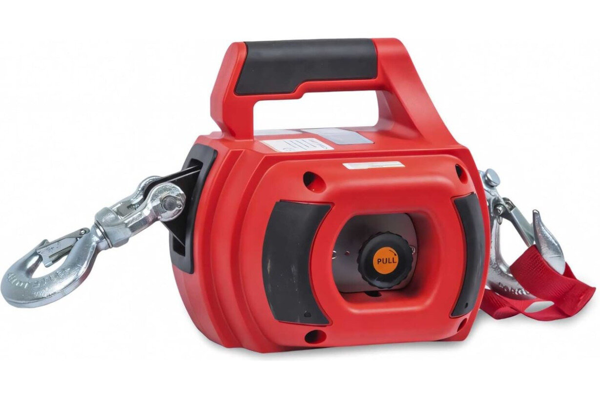 Лебедка электрическая SQ-500, 225 кг, 12 м, под шуруповерт, переносная (особая сборка)