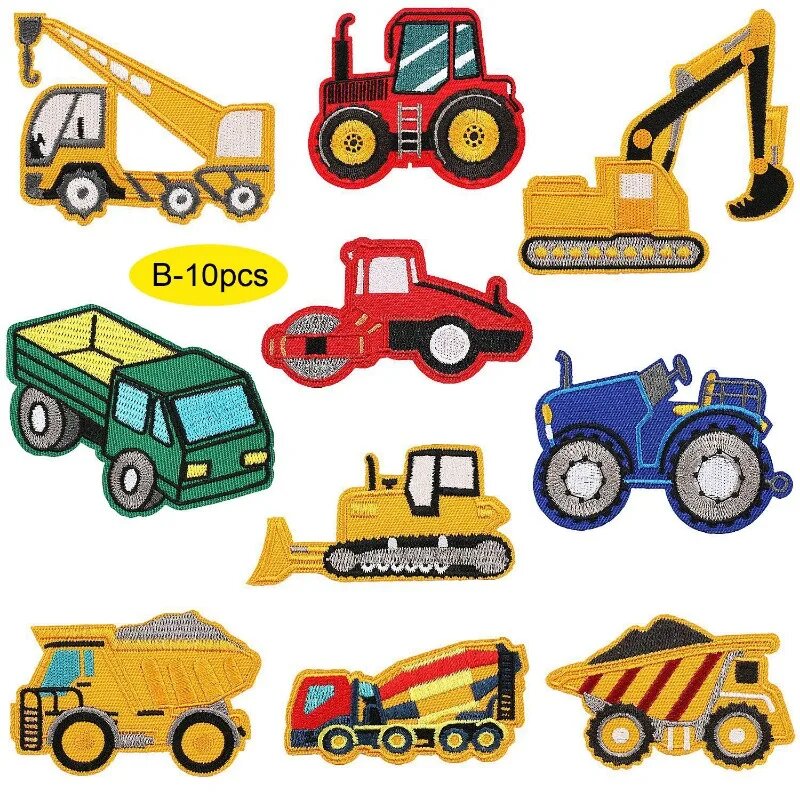 Детские вышитые нашивки с автомобилями 9/10 шт. B-10pcs