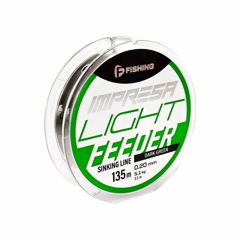 F-FISHING Леска Impresa Light Feeder Dark Green 135м 0,20мм 5,1кг 11lb